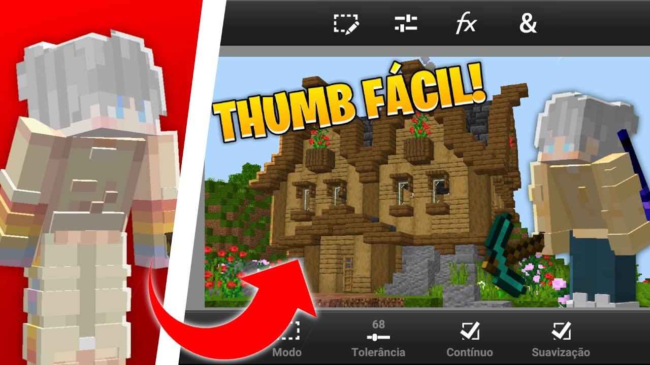 Como Fazer THUMBS de Minecraft Igual Profissional! - CELULAR e PC ...