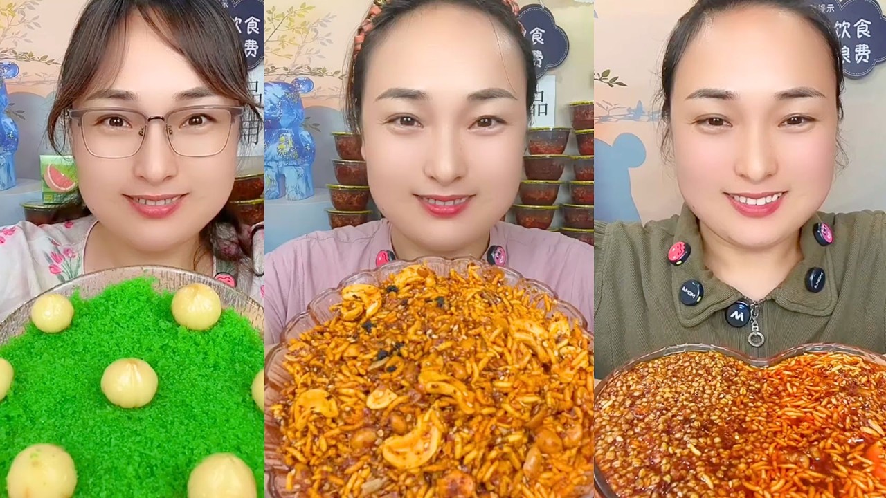Three Bold Mukbang Plates with Sweet Crumbs and Spicy Noodles - YouTube
