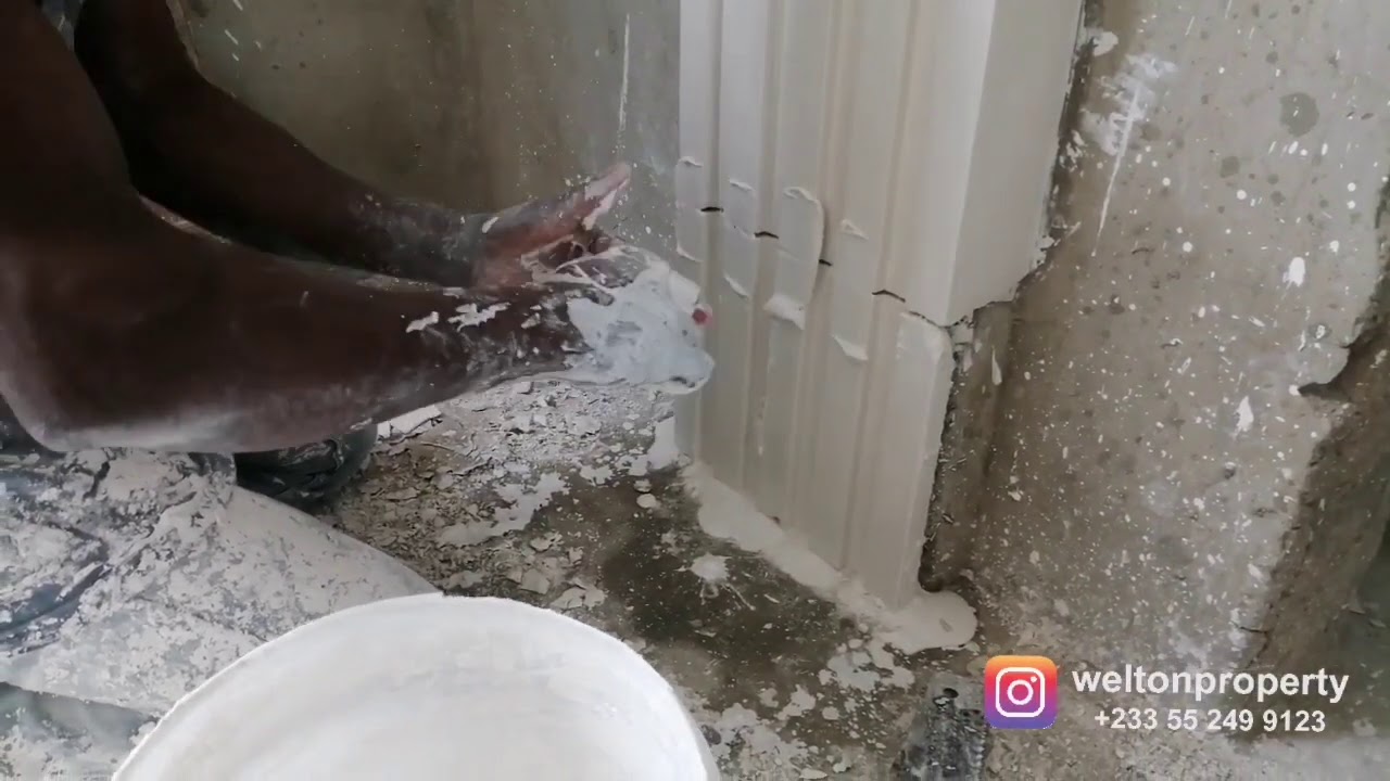 Installing Vertical POP Design Mould On Pillars (Building in Ghana ...