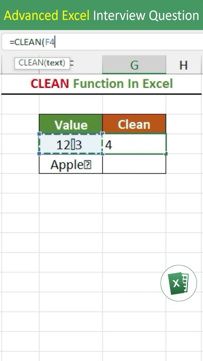 CLEAN function in excel | CLEAN formula in excel | excel interview questions excel tips and ...
