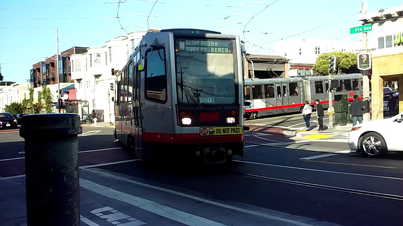 SF Muni 2-Car Breda LRV Train 1521+1457 on Route N - YouTube