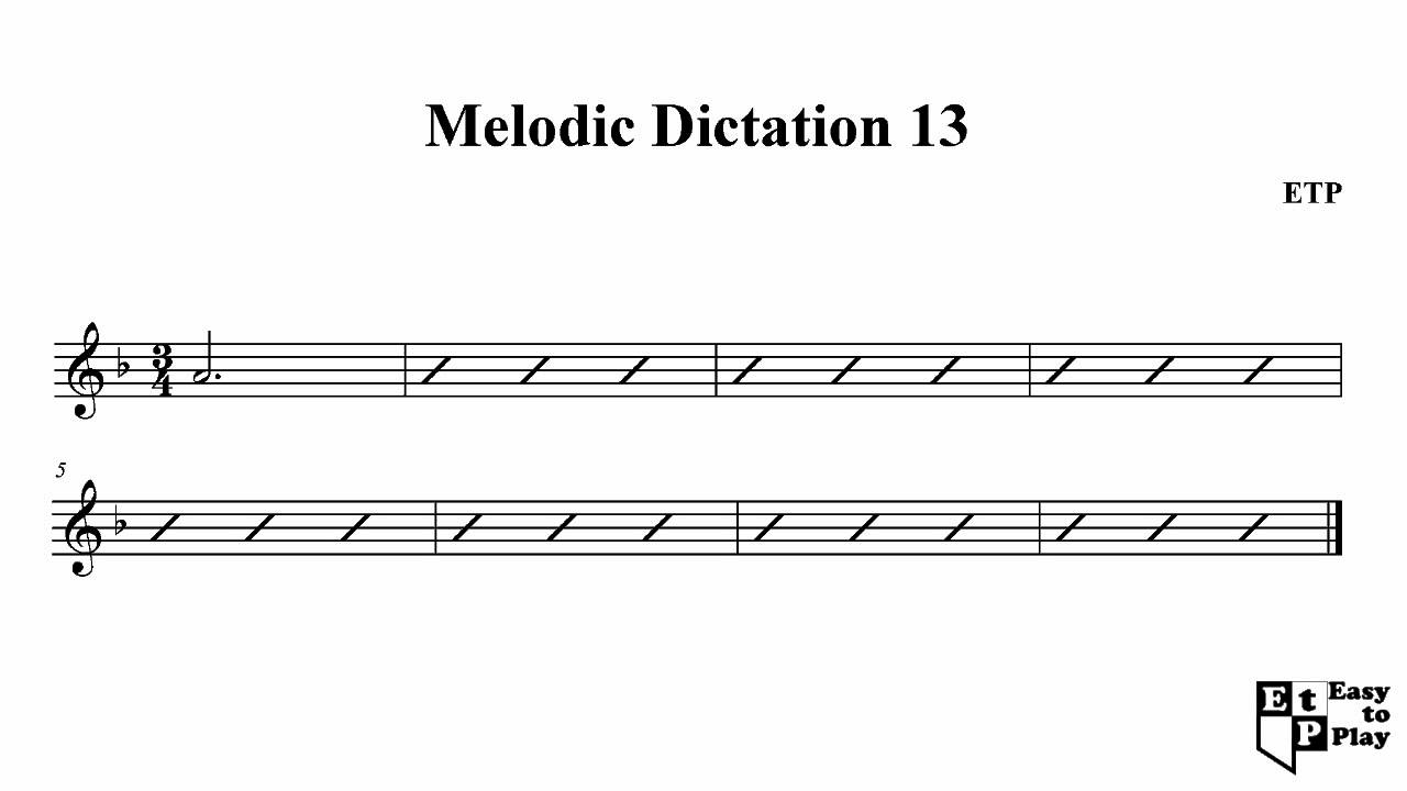 Ear Training Exercise - Melodic Dictation 13 - D minor 3/4 - YouTube
