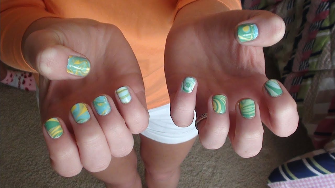 Water Marbling Nail Tutorial! - YouTube