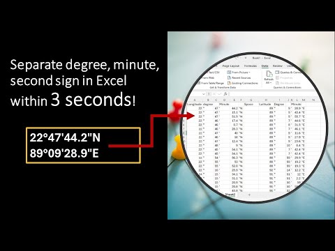 3. Separate degree minute second sign of Lat Long in Excel in 3 seconds ...