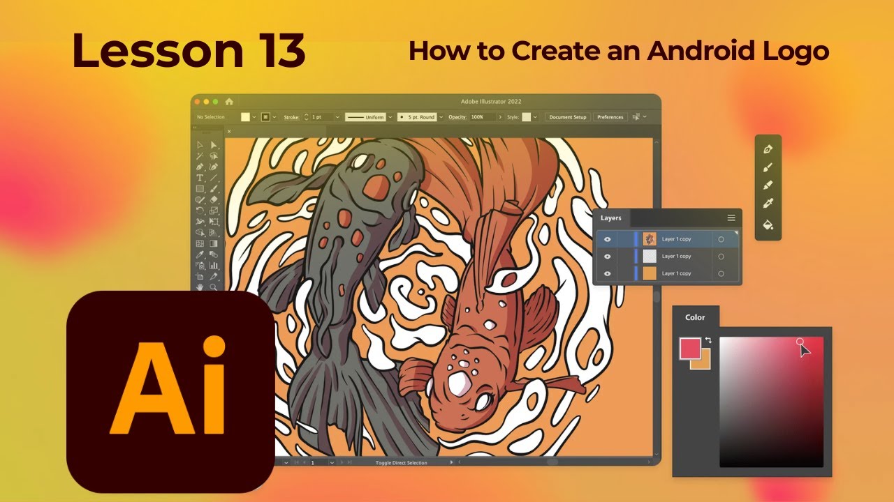 Adobe Illustrator for Beginners - 13 - Create an Android Logo | Free ...