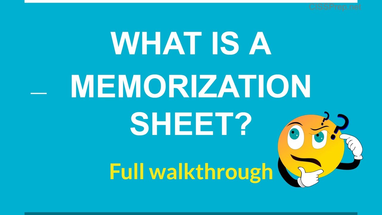 How To Create A CISSP Memorization Sheet - Full Walkthrough - YouTube