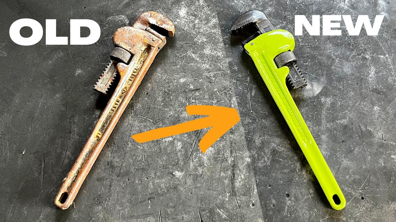 RUSTY Pipe Wrench to NEW- Restoration - YouTube