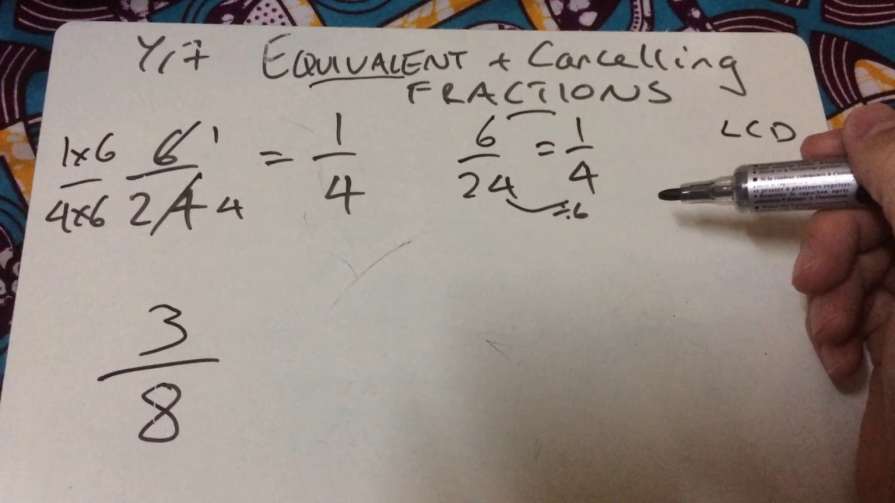 Yr 7 Cancelling and equivalent fractions - YouTube