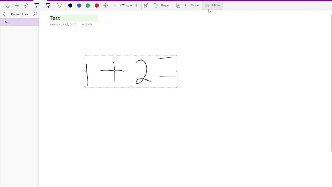 Solving OneNote Maths Equations with a pen - YouTube