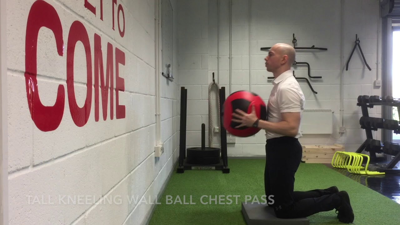 Tall Kneeling Wall Ball Chest Pass - YouTube