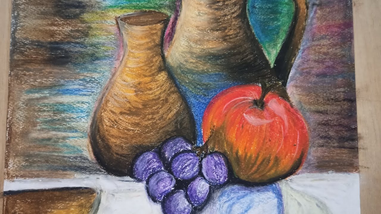 oil pastel color still life painting tutorial (world of art 🎭) #artwork ...