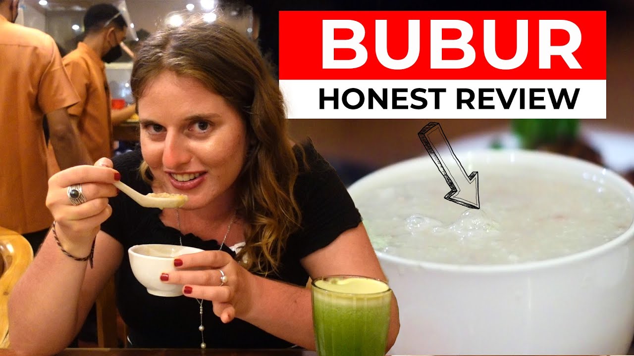 First Time Trying BUBUR SAPI (Beef Porridge) in INDONESIA - YouTube