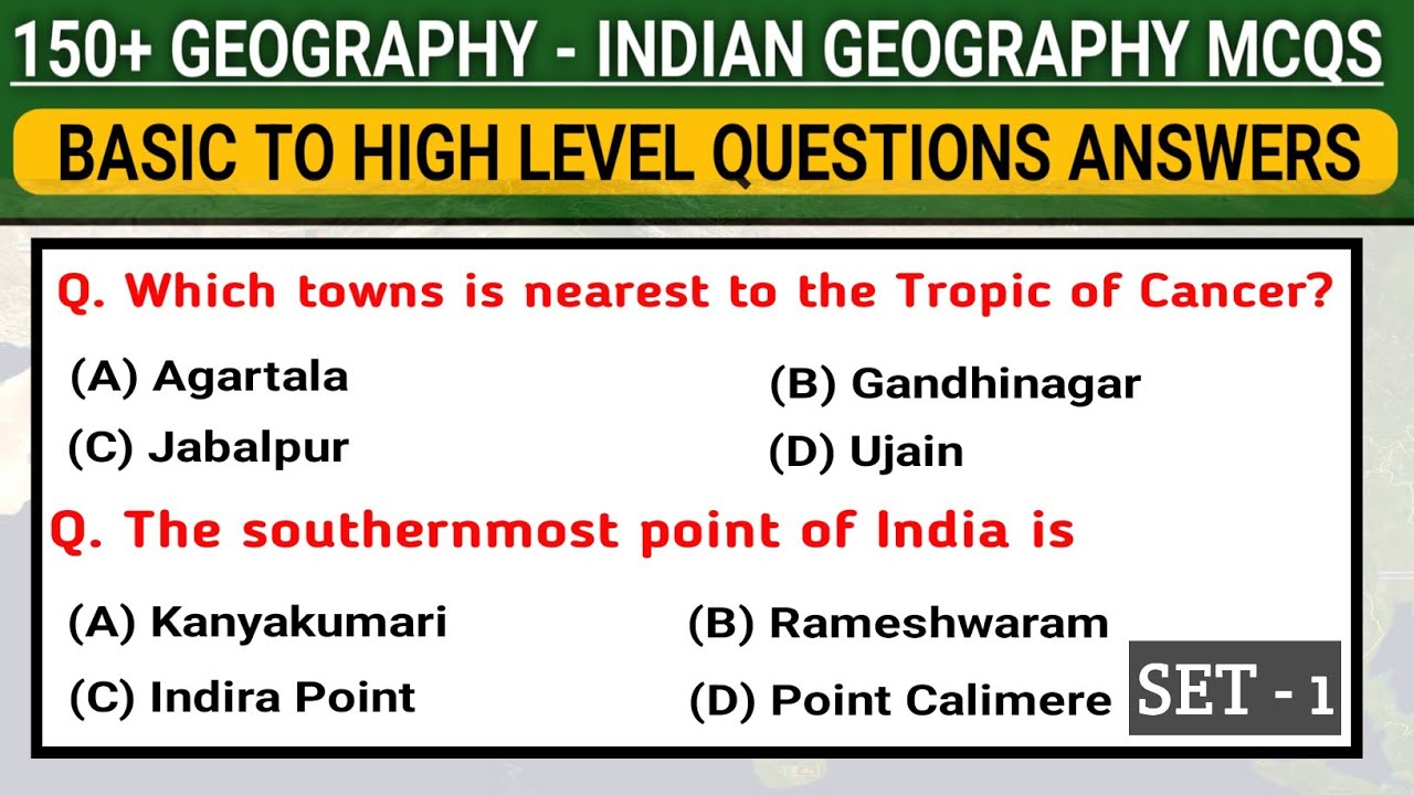 Geography | Indian geography questions and answers | Top 30 mcqs On ...