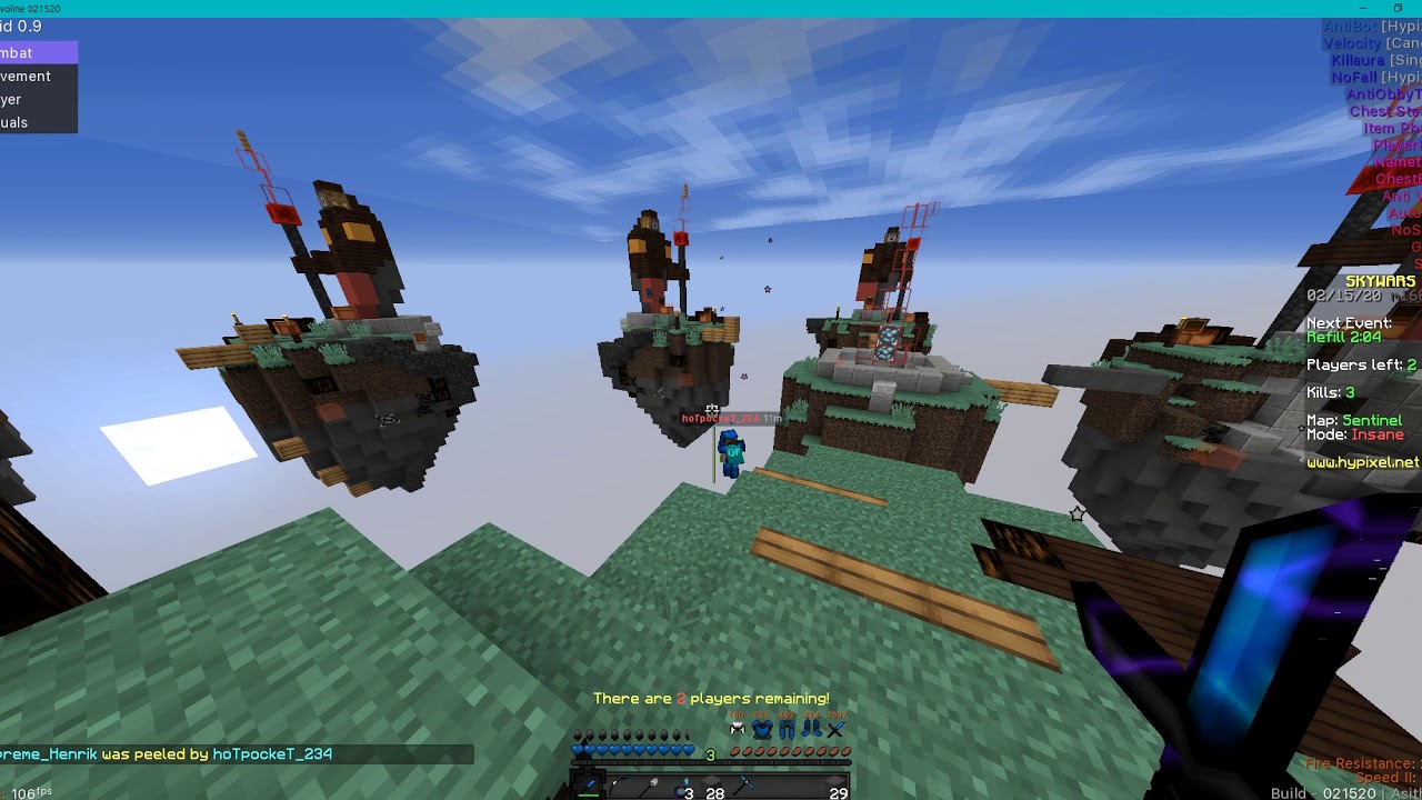 Minecraft Novoline Client hacking with Hypixel! - YouTube