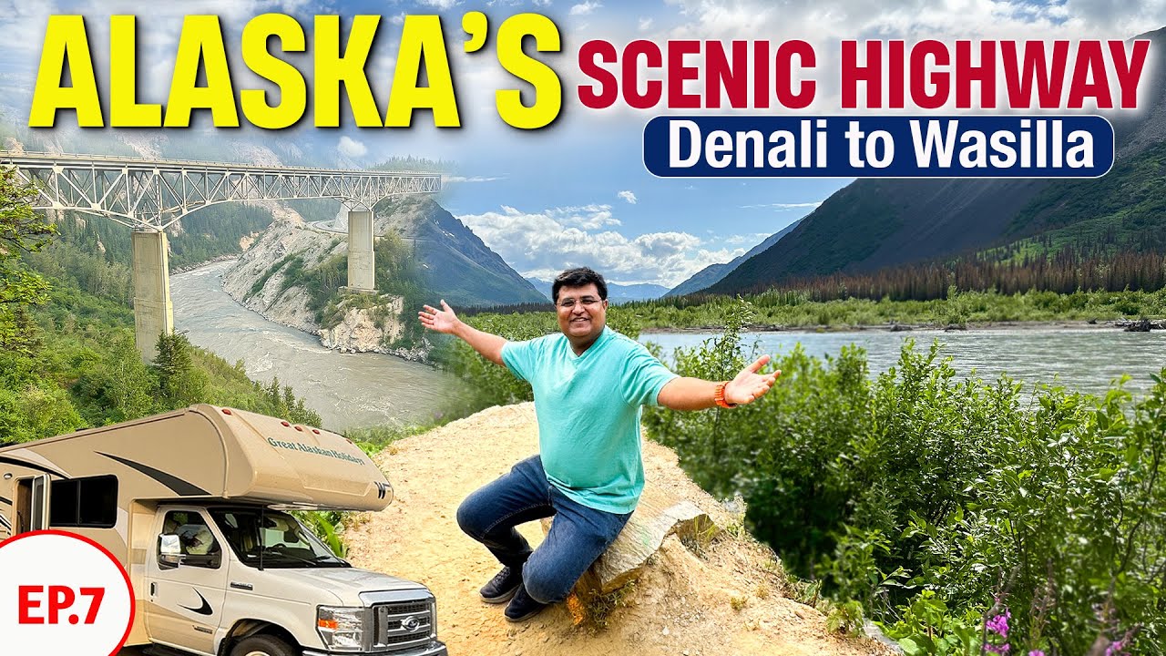 DRIVING on the MOST SCENIC HIGHWAY of ALASKA 😍| Night camping in ...