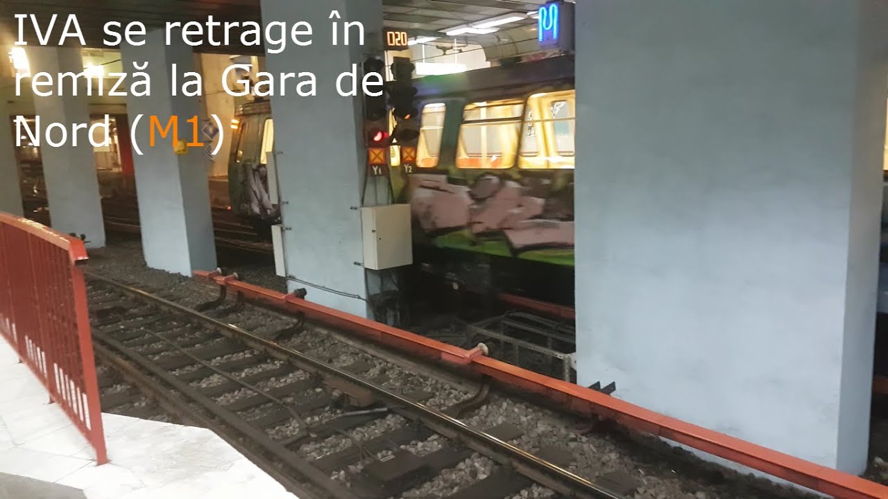 Rama de metrou IVA se retrage în remiză la stația Gara de Nord (M1 ...