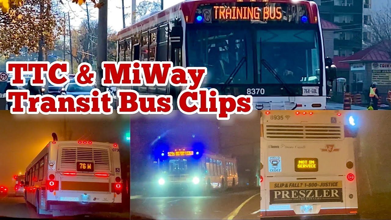 🇨🇦Incredible FOG Toronto TTC & MiWay Transit Clips Day & 🌫 Night Clips ...