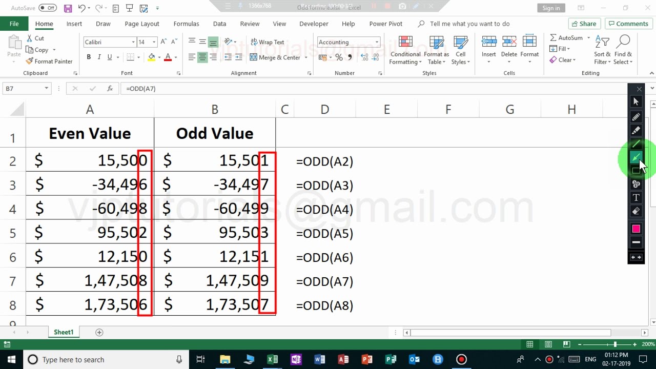 Odd formula in excel | basic excel formula - YouTube