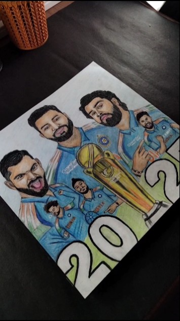 icc champions🏆 team india drawing 🇮🇳 #shorts #cricketer #champions # ...
