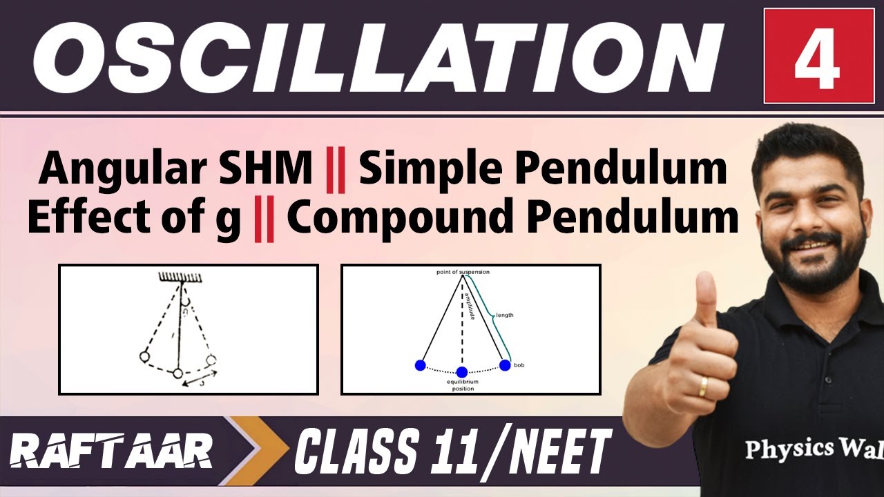 Oscillation 04 | Angular SHM l Simple Pendulum l Effect of g l Compound ...