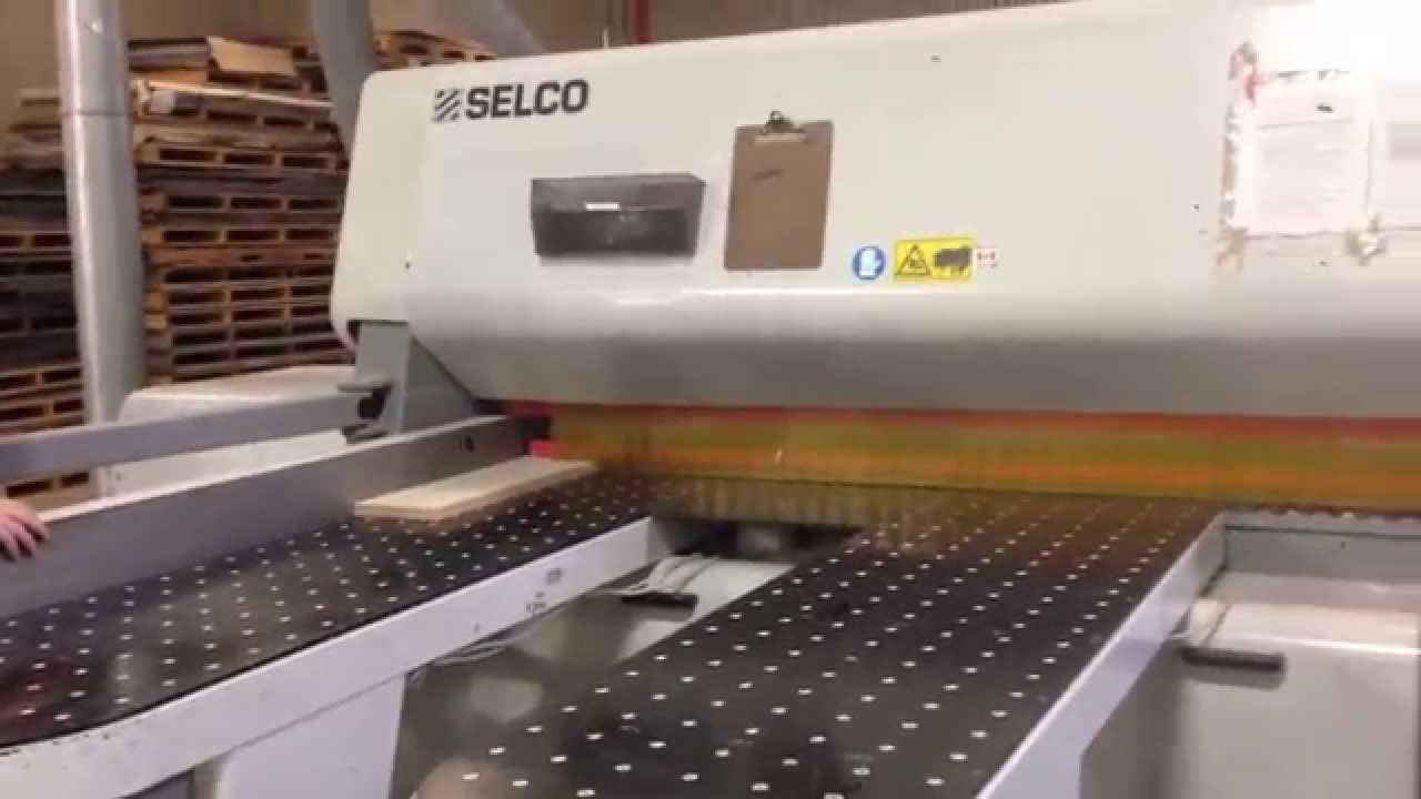 Biesse Selco WNT600 rear loading beam saw - YouTube
