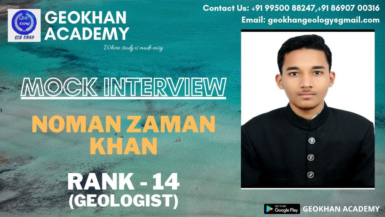 Noman Zaman | AIR 14 | Geologist | Combined Geoscientist Exam2023| Mock ...