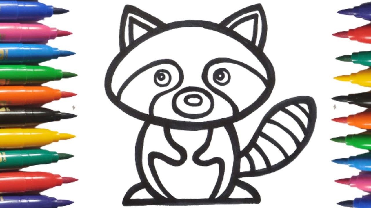 Raccoon Baby Drawing Kids Videos For Kids Art | Drawing Painting ...