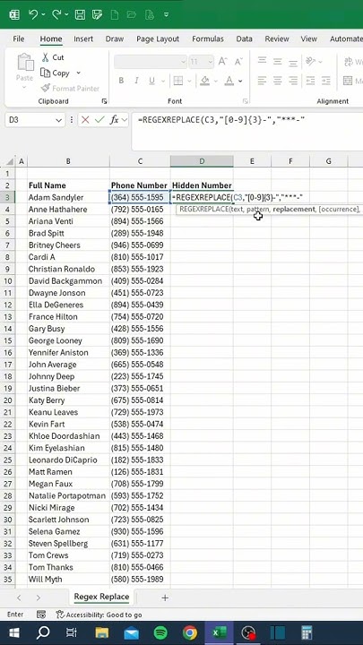 Stop Hiding Phone Numbers Manually In Excel Excel Exceltips Exceltricks Shorts