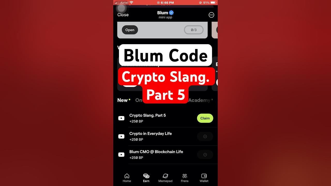Crypto Slang. Part 5 | Blum code || blum code Crypto Slang. Part 5 #blumcode #crypto #blum - YouTube