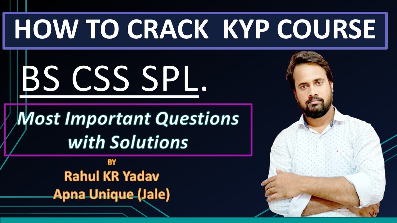 #KYP Final Exams BS CSS Top-50+ Practice Questions with Answer | #Learn ...