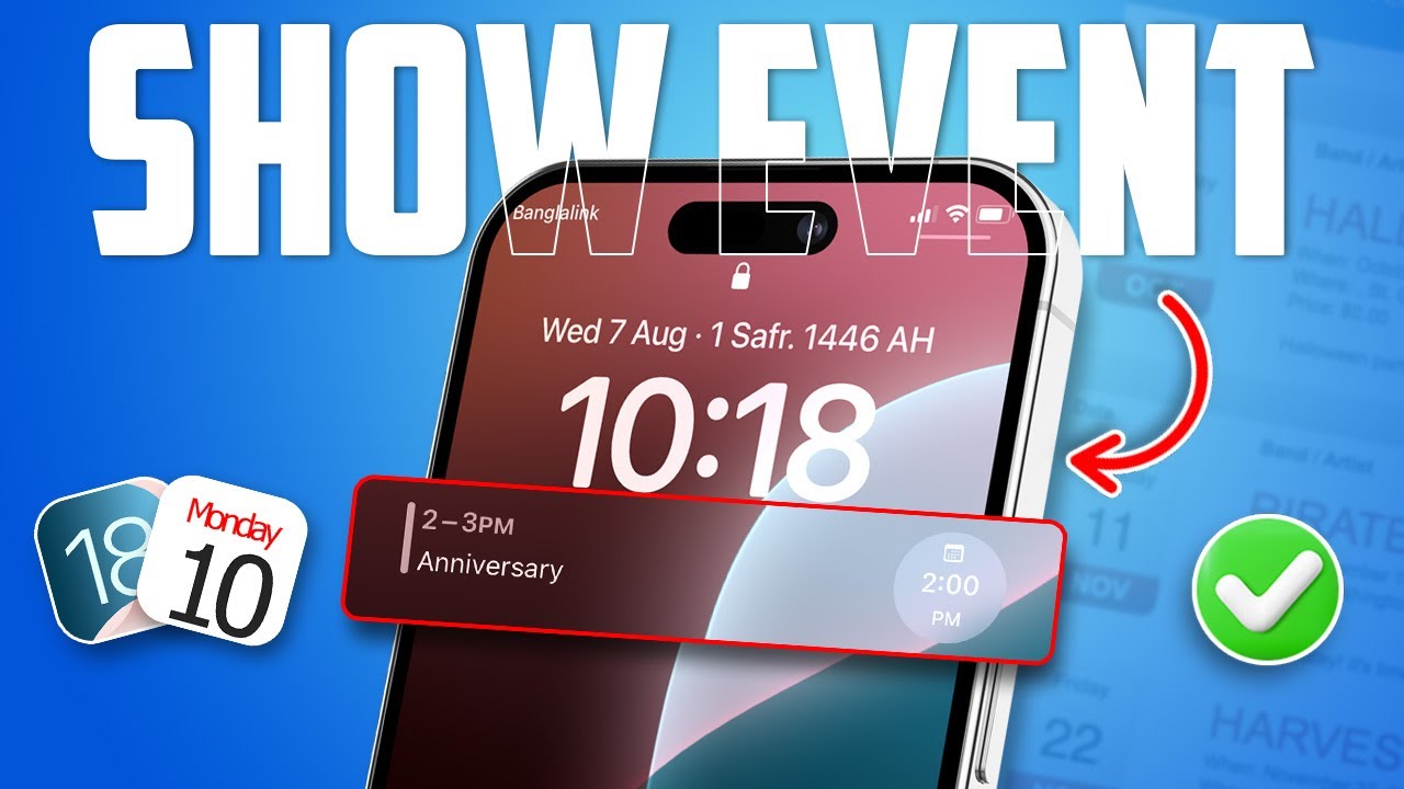 How to Show Upcoming Calendar Events on iPhone Lock Screen After iOS 18 ...