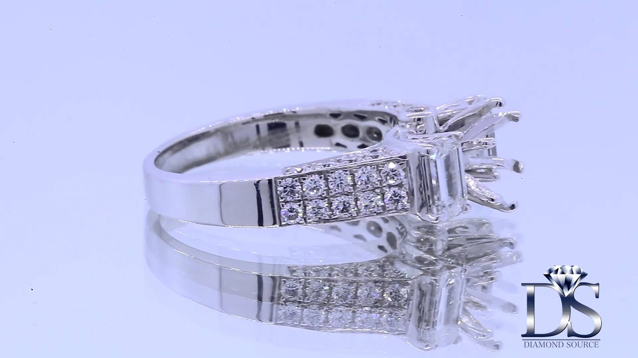 14kt White Gold Diamond Setting Hand Set Total 2.00ct S-8750 - YouTube