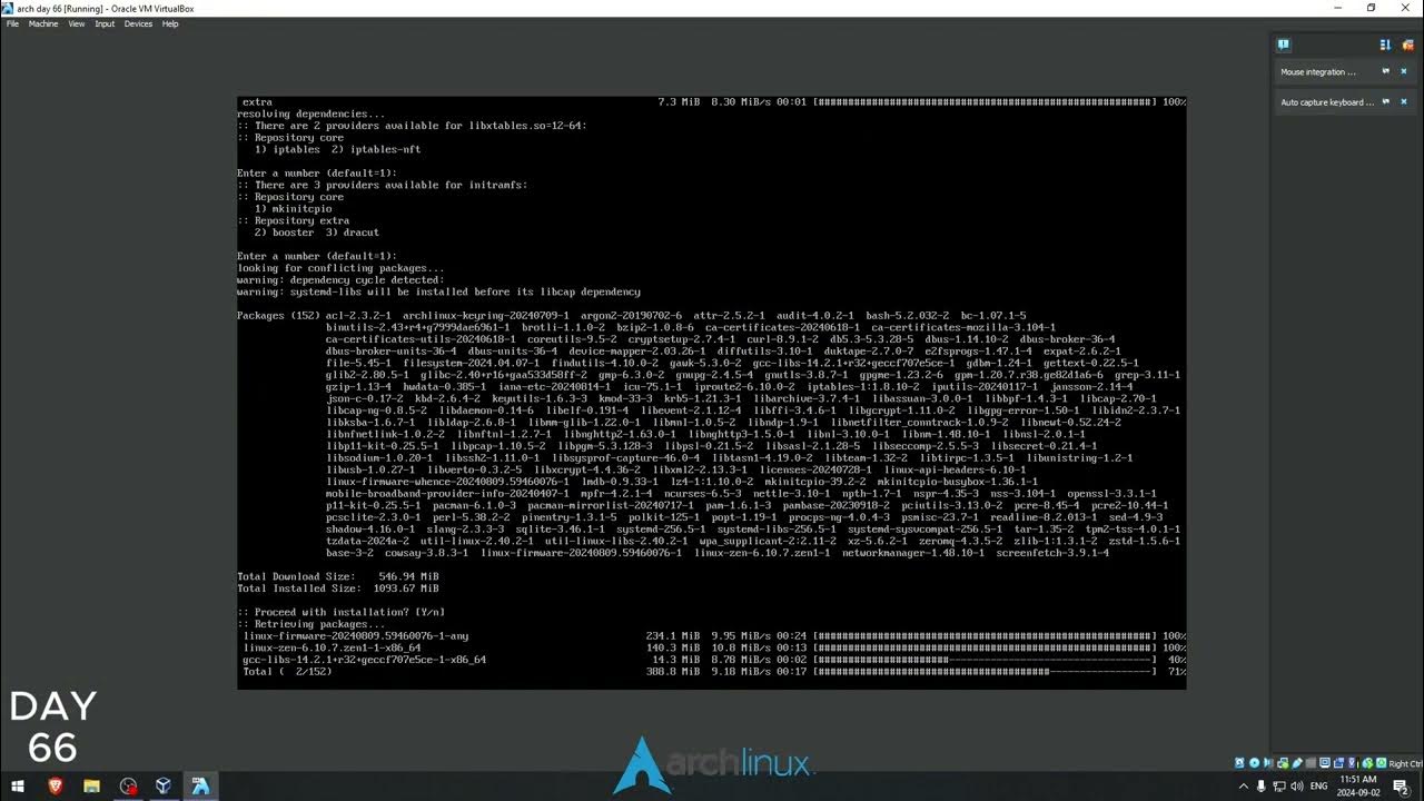 Day 66 of installing Arch Linux daily - YouTube