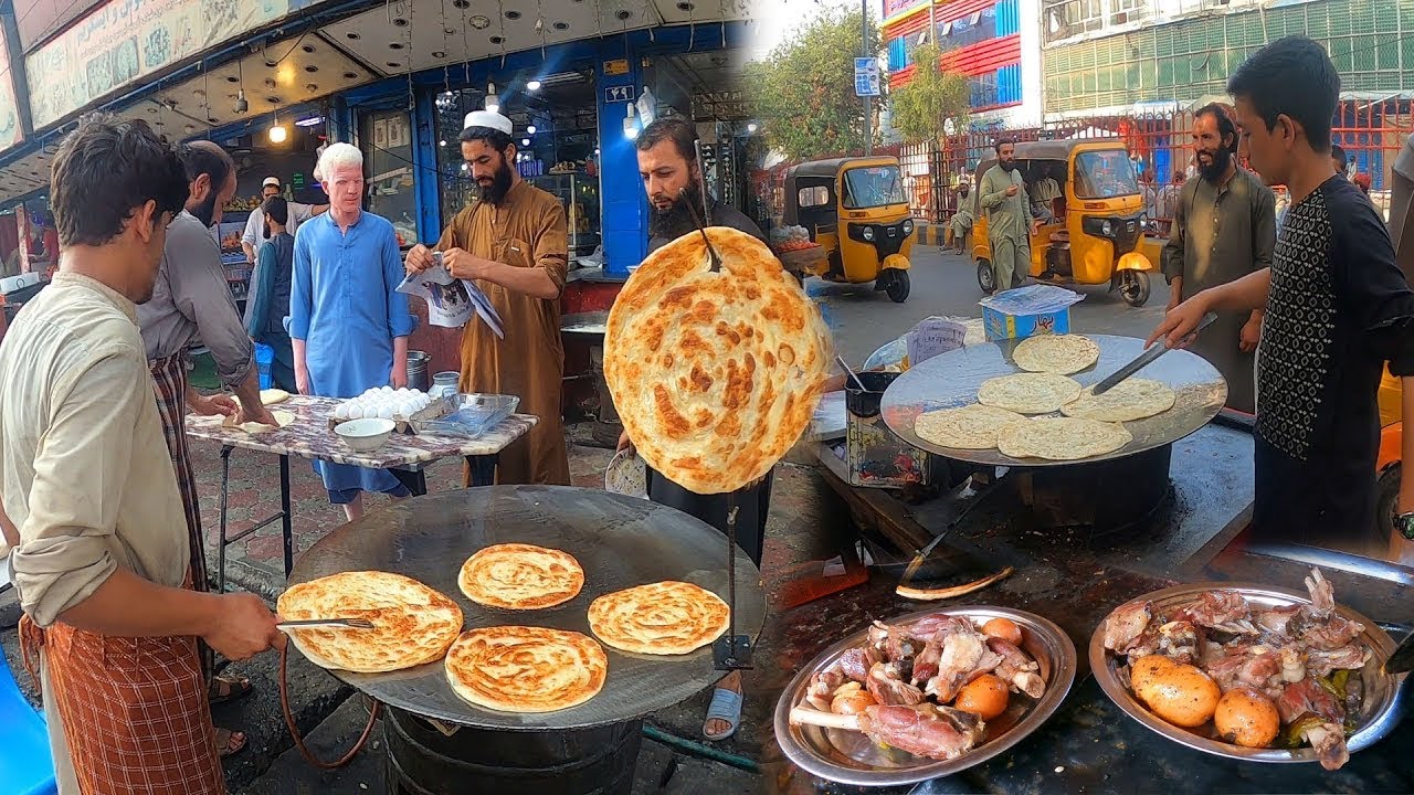 Breakfast in Kabul Afghanistan | Traditional street food | Rush Dumpukh ...