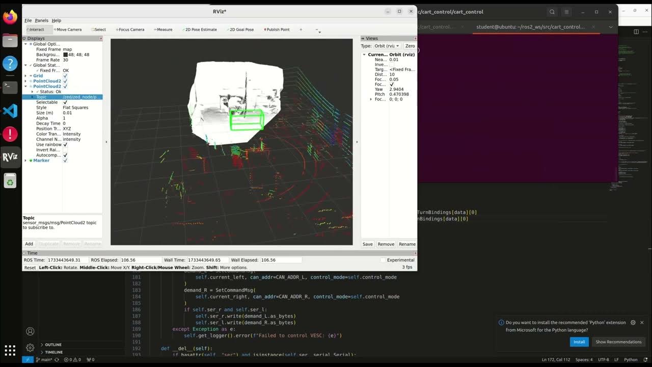 ROS2 Coordinated Computing LiDAR + Depth Camera Object Detection with Pointpillars MMDetection3D ...