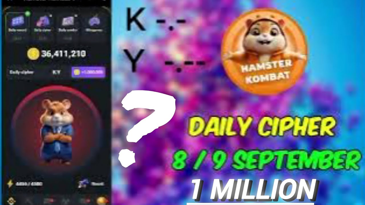 8 & 9 SEPTEMBER Daily cipher hamster kombat today | hamster kombat ...