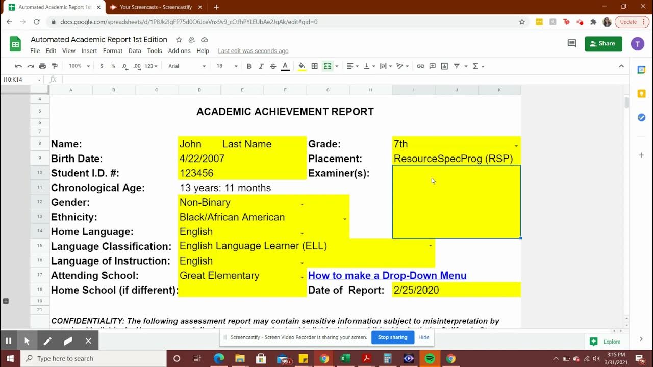 Automated Academic Achievement Report Tutorial #1 - YouTube