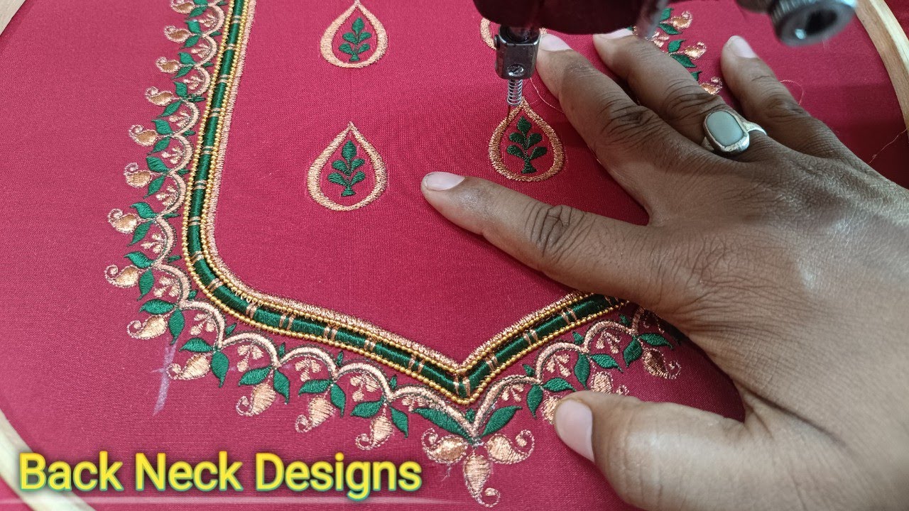 Back Neck Designs || For Blouse Latest || Embroidery Work || Neck ...