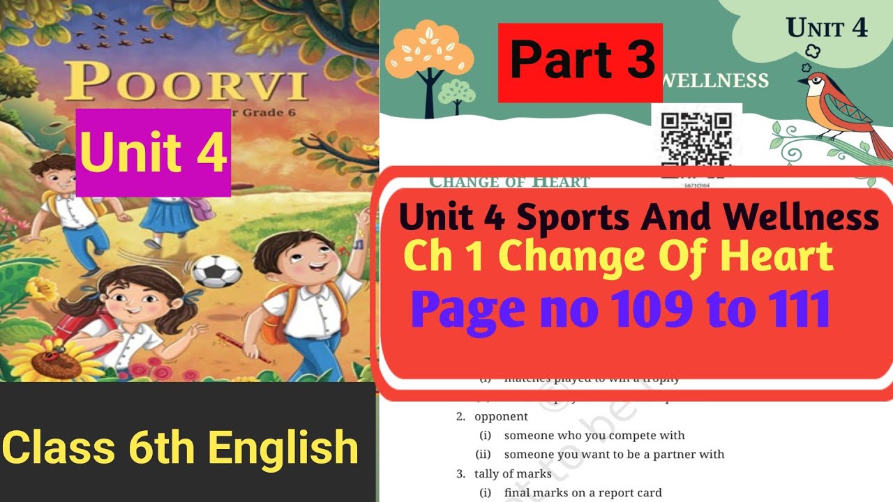 Unit 4 Sports and Wellness| Ch-10 Change Of Heart | Class 6th English ...
