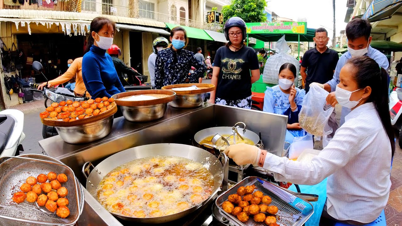 Trending Now! 4 Different Flavors of Fried Can Cakes, Num Cherng Chrouk ...