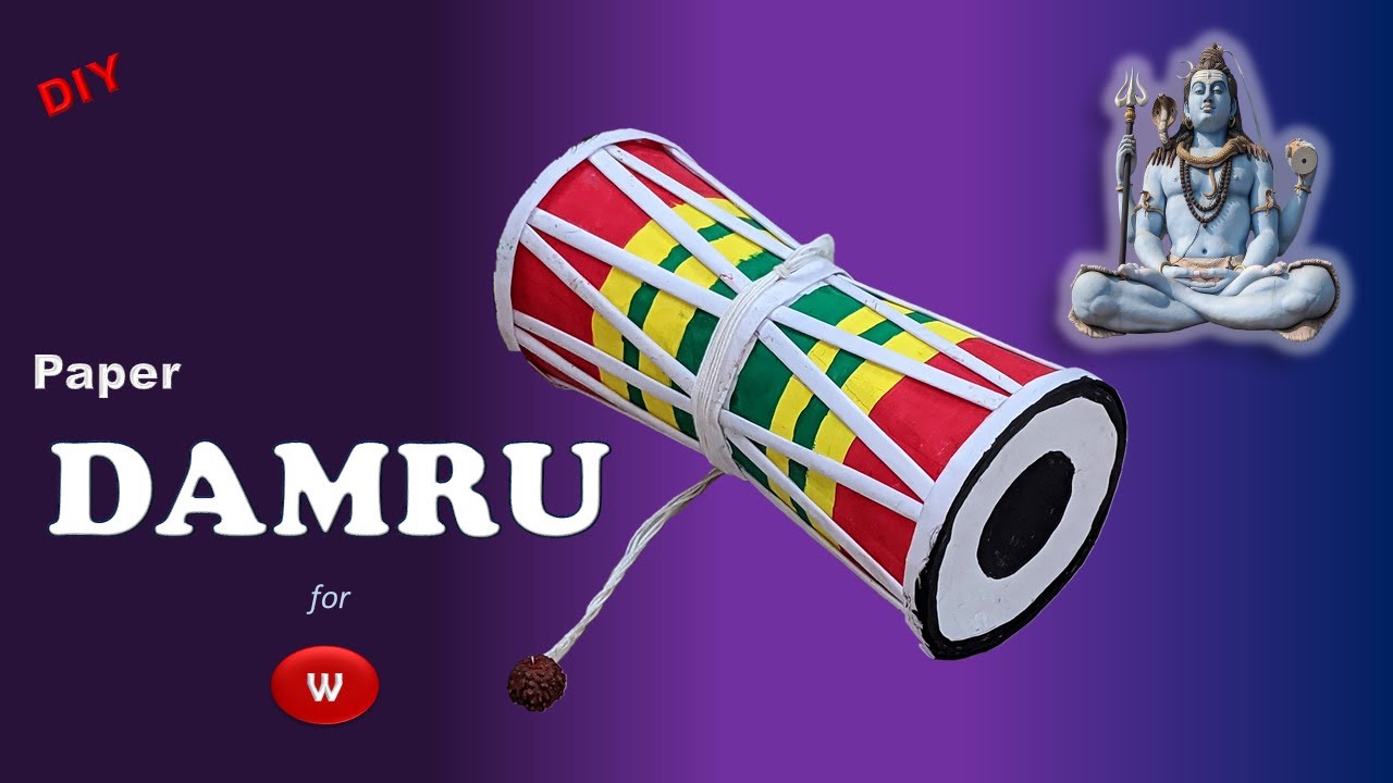 How to make Damru in Paper | Shiv ji ka Damru Kaise Banate Hai ...