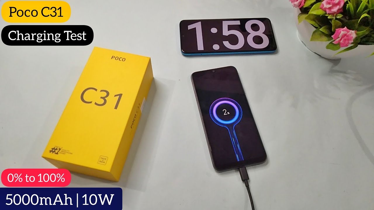 Poco C31 Charging Test ⚡ | 0% - 100% | Charging Time | 5000mAh Battery ...