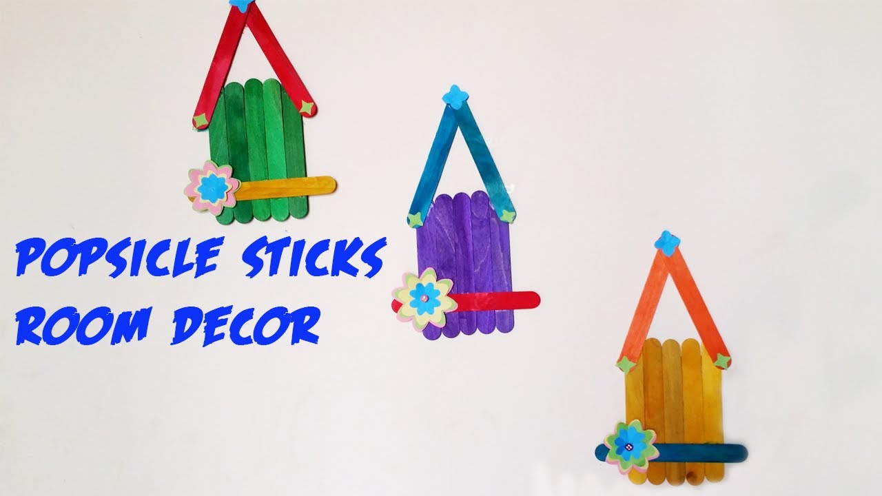 DIY Wall Hanging Craft Ideas Using Colourful Paper | Popsicle Sticks ...