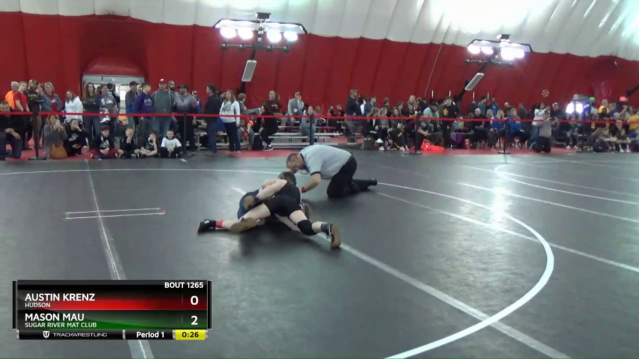 14U 83 Mason Mau Sugar River Mat Club Vs Austin Krenz Hudson - YouTube