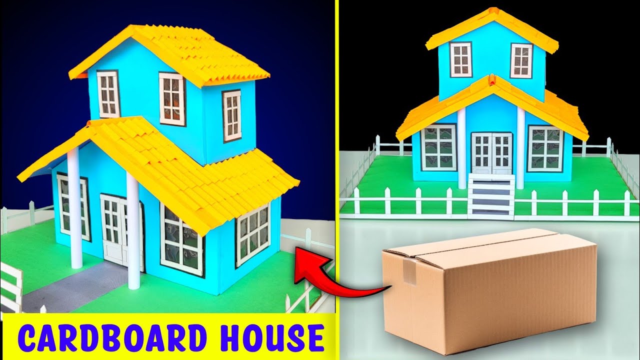 Best Cardboard House | how to make house for school projet | cardboard ...