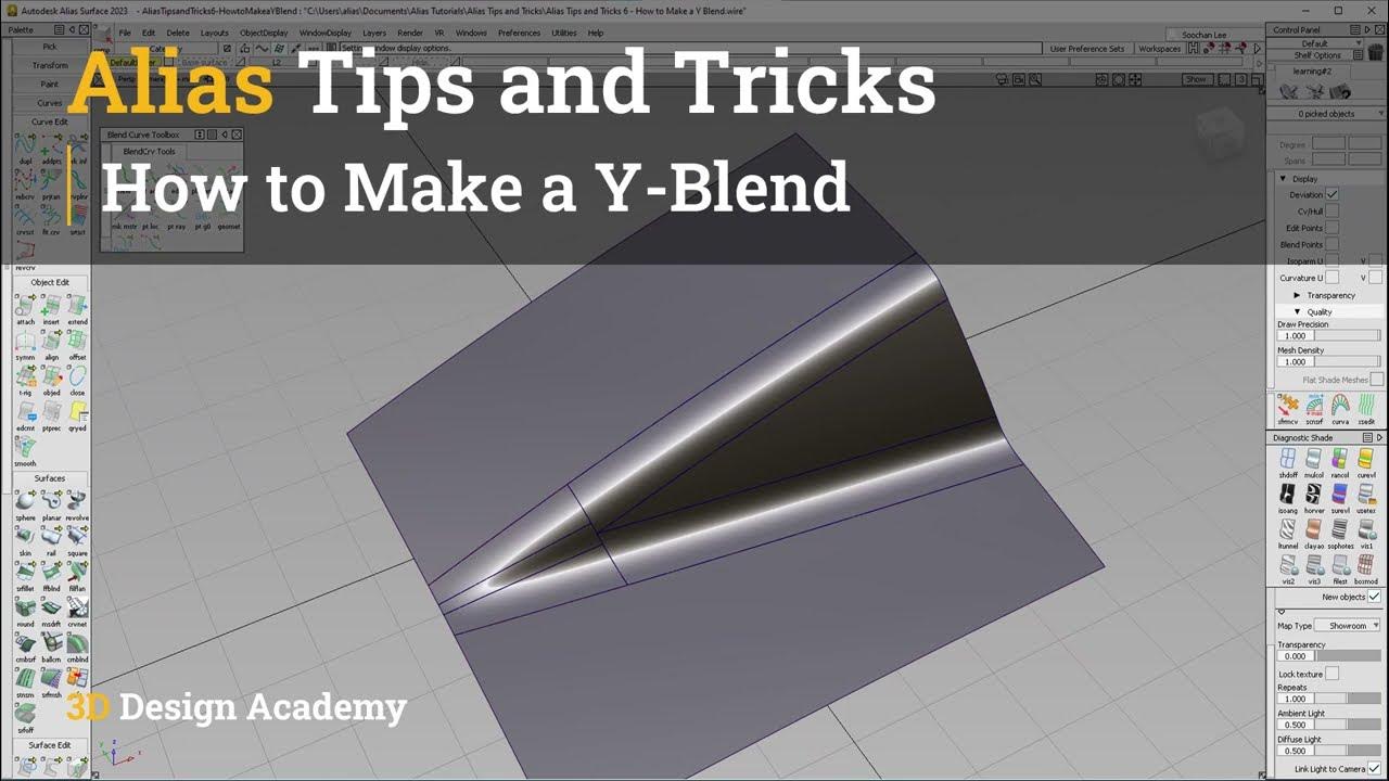 Alias Tips and Tricks 6 - How to Make a Y Blend - YouTube