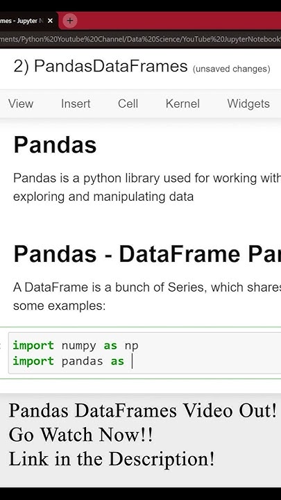 Pandas Dataframes Data Science Coders Arcade Youtube