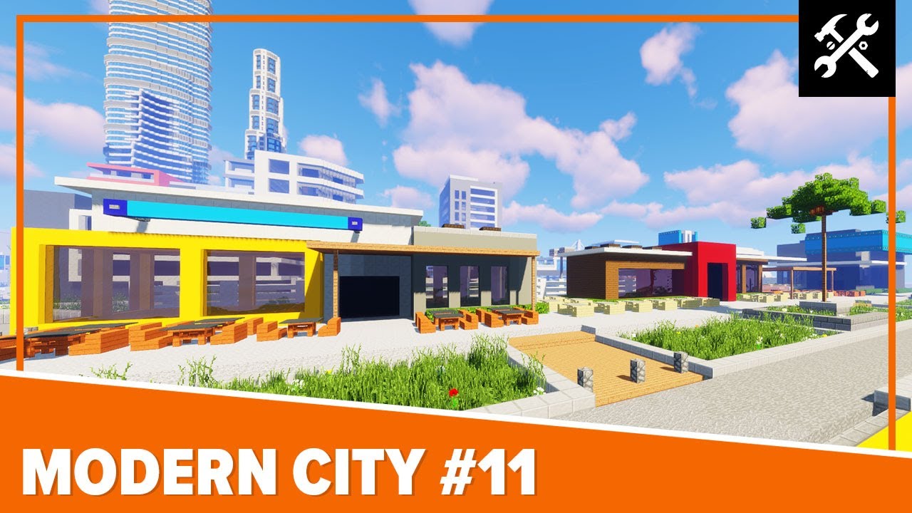 Modern City #11: Restaurants - Minecraft Timelapse - YouTube