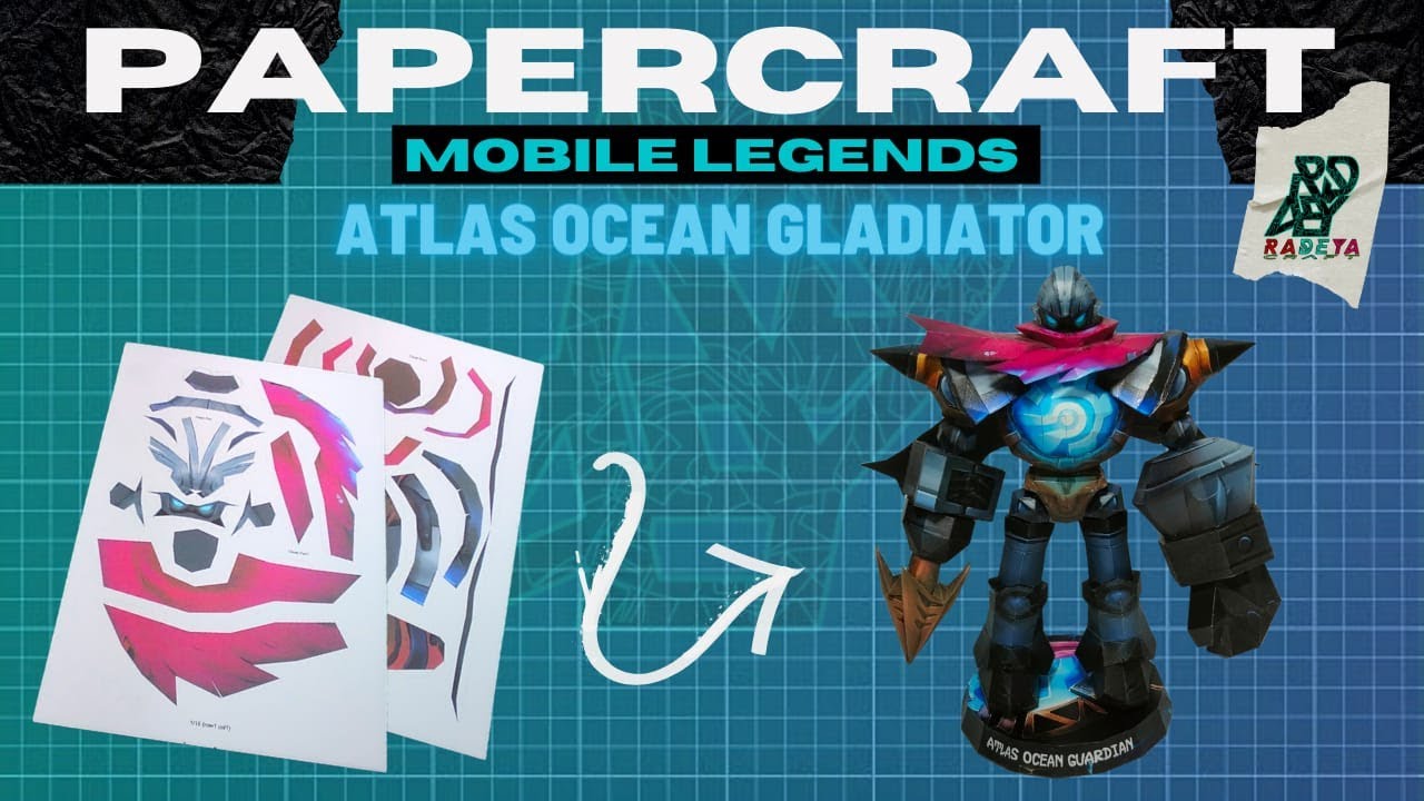 Hero Mobile Legends Atlas Ocean Guardian Papercraft - YouTube