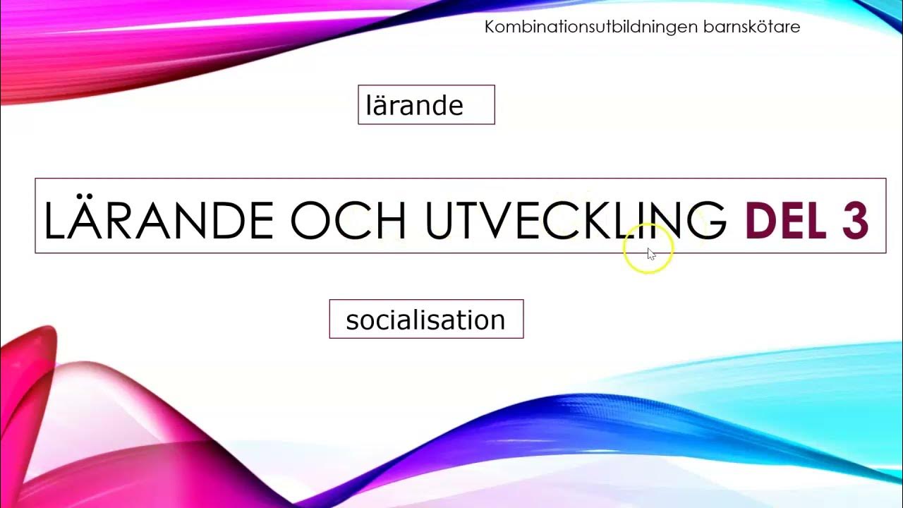 Lärande och utveckling del 3 LÄRANDE OCH SOCIALISATION - YouTube